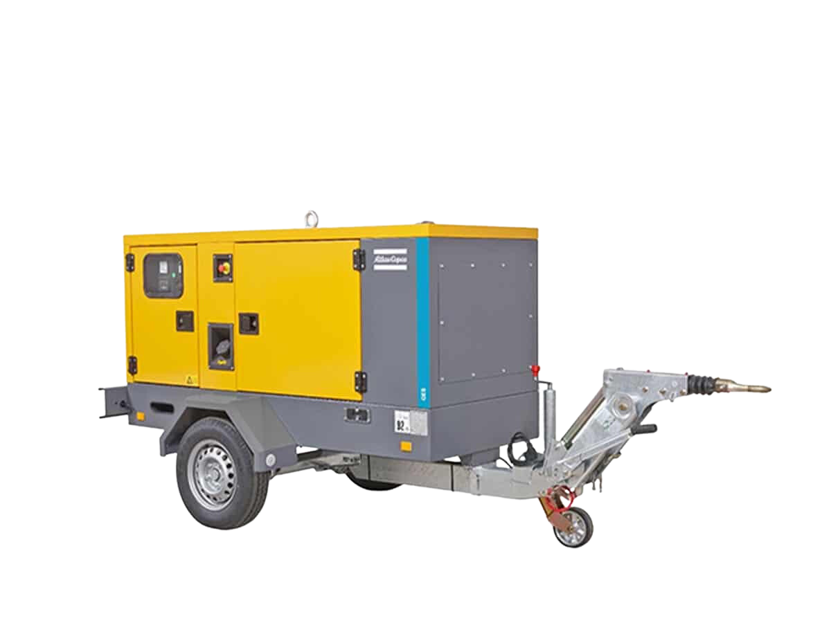 Tilhengermontert aggregat - 60 KVA / 48 kW - Atlas Copco ...